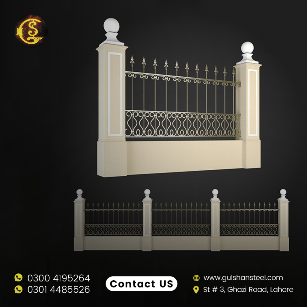 Modern wrought iron boundary walls - Gulshan Steels
