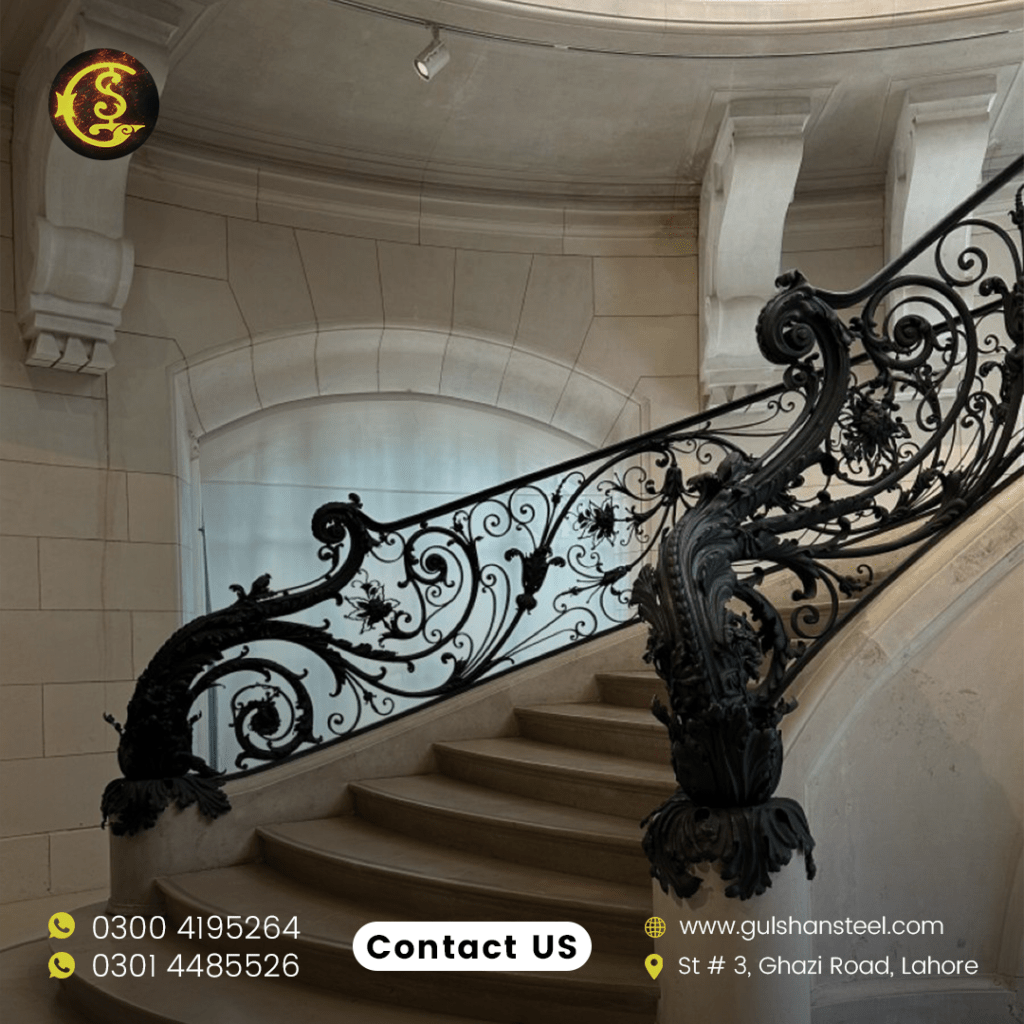Iron stair railing indoor - Gulshan Steels
